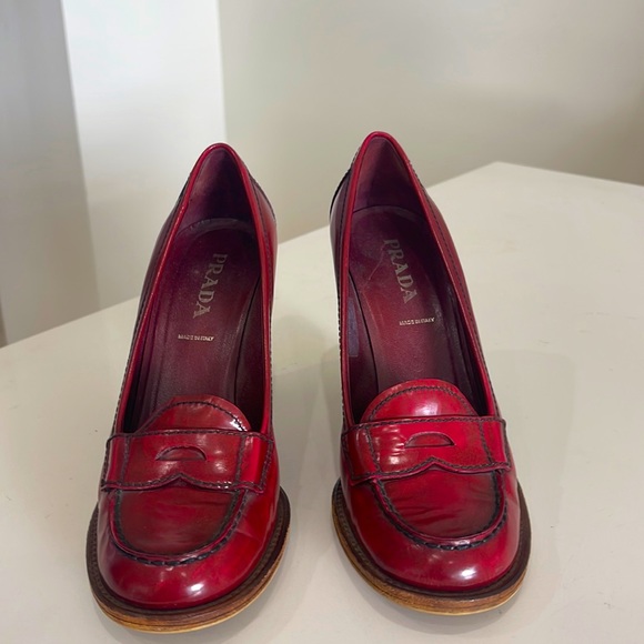 Prada | Shoes | Red Prada 99s Penny Loafer | Poshmark